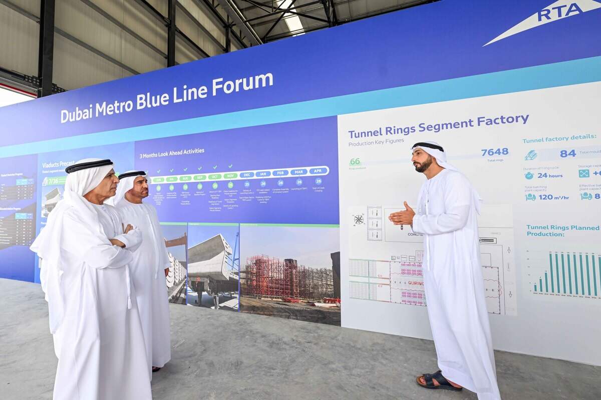 RTA's Al Tayer reviews progress on Dubai Metro Blue Line project
